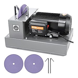 VEVOR Lawn Mower Blade Sharpener, 1HP 750W Lawnmower Blade Grinder with 9-inch Ceramic Grinding Wheel, Powerful Bench Mower Sharpening Machine for High/Low Lift Blades, Gator Blades, Flat Blades