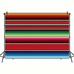 MAQTT 72X60in Mexican Theme Party Striped Backdrop Fiesta Cinco De Mayo Background Party Decoration for Cake Table Decor Photo Booth Banne…
