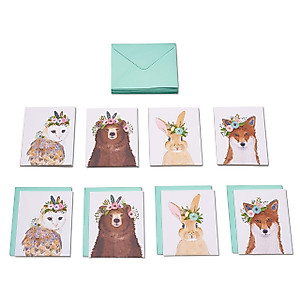 Papyrus Blank Cards with Envelopes, Woodland Animals (20-Count)