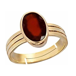 Kevat Gems Natural Certified Hessonite Garnet/Gomed 4.00-11.00 Ct. Gemstone Unisex Ring in Panchadhatu (Cooper),Birthstone Jewelry (6.00 Ct., Women)