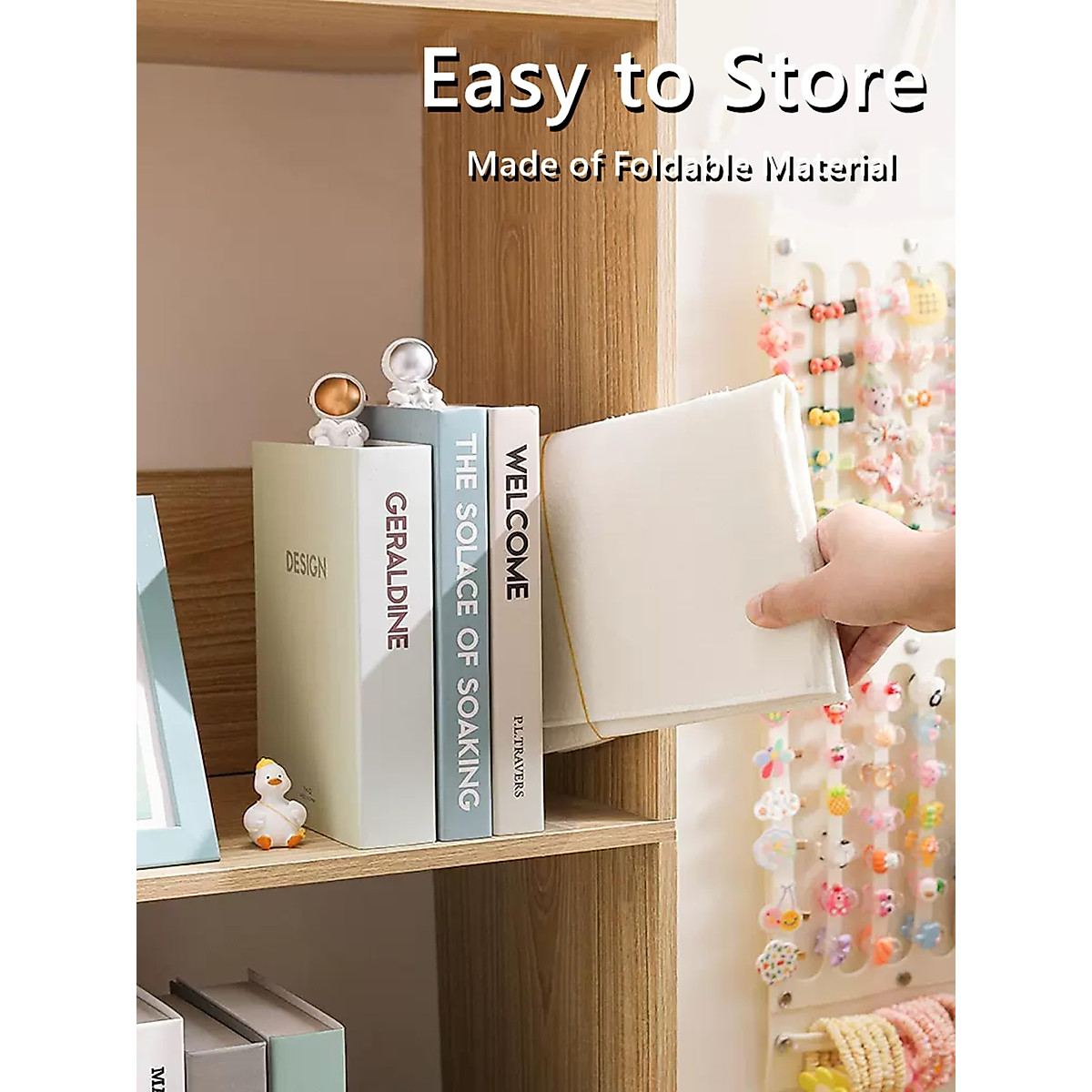 Aiqriwv 2 Pack Hair Bows Holder,Hair Clips Storage Hanger Large Capacity,Hair Bows Organizer Wall Hanging for Girl Room,Hair Accessories Organizer（White）