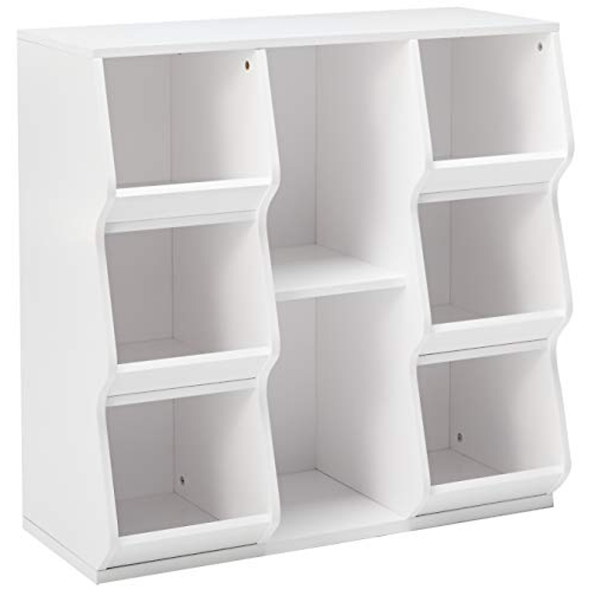Kings Brand Furniture White Finish Wood Cubby Storage Cabinet Unit