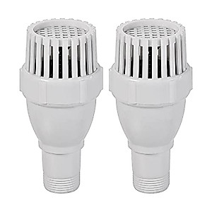 uxcell Foot Valve, G3/4 Thread Filter Strainer Check Valve for Home Garden Water Well Pump Pool, PVC, White Pack of 2