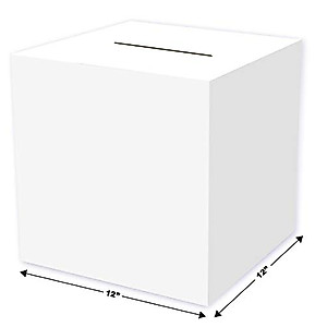 Beistle White Card Box Holder for Weddings, Baby Shower, Birthday and Graduation Celebrations 12" x 12"