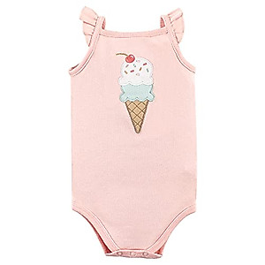Hudson Baby Unisex Baby Cotton Sleeveless Bodysuits Ice Cream, 12-18 Months