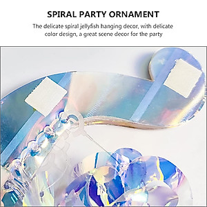 LUOZZY Christmas Ornaments Hanging Rainbow Jellyfish Ornament and Ribbons Pendant Baby Shower Party Deco