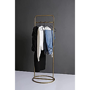 VEGAINDOOR Clothing Racks For Hanging Clothes,Garment Rack,Metal Strong Heavy Duty Hanging Clothes Rack for Small Spaces and Rooms,Metal Clothes Rail,Portable Clothes Rack,Gold