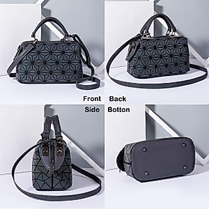 Geometric Luminous Purses and Handbags Holographic Reflective Crossbody Bag Irredescent Flash Rainbow Tote B2