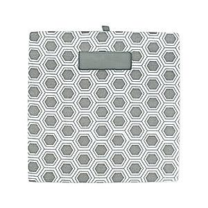 DII Collapsible Polyester Storage Cube, Honeycomb, Gray, Small