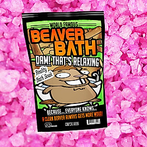 Beaver Bath Soak – Pink Bath Salts Luxury Bath Funny Girlfriend Gifts for Best Friends Funny Bath Products Sea Salts Funny Spa Gifts for Women Naughty Gag Gifts Bachelorette Party Favors