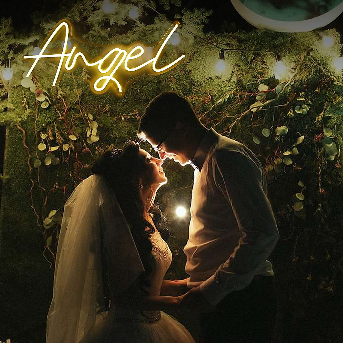 Angel Neon Sign Warm White, Large 23.6x10.6 inches Letter Angel Neon Light USB Powered Light Up Sign for Home, Bedroom Wall Deco, Birthday Wedding Engagement Party Decor, Graduation, Baby Shower Gifts
