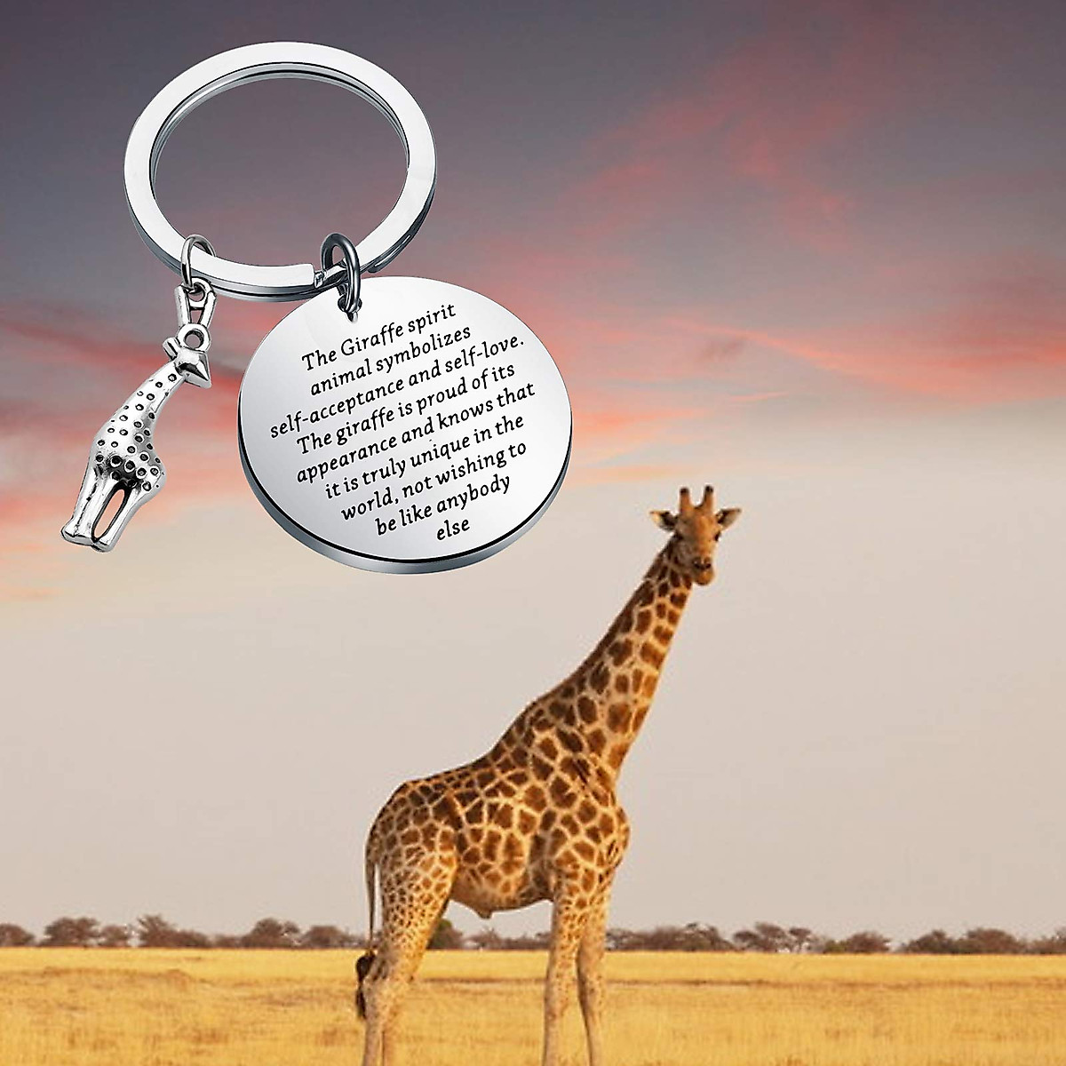 ENSIANTH Giraffe Keychain Giraffe Lover Gift Inspirational Gift for Friend Giraffe Jewelry for Woman (Giraffe Keychain)