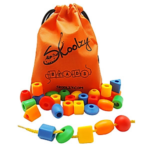 Skoolzy Preschool Lacing Beads for Kids - Linking Math Manipulatives Learning Toys