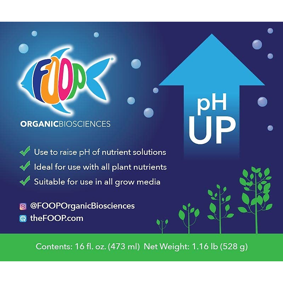 FOOP pH Up and Down – pH Control Kit | Corrects pH Imbalances, Maximizes Nutrient Absorption, Prevents Sickly Plants | Safe, Fast, and Easy to Use | Works Great in Any Growing Medium (16oz Pair)