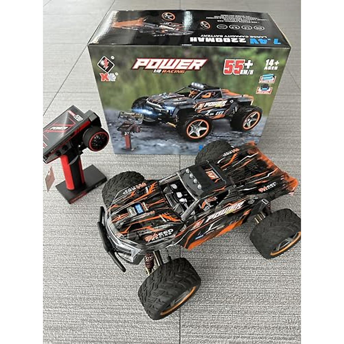 WLtoys 104018 1:10 2.4G Racing Remote Control Car 55KM/H 4WD Large Alloy Electric Remote Control Crawler Children's Toy (104018 1 * 2200mAh)