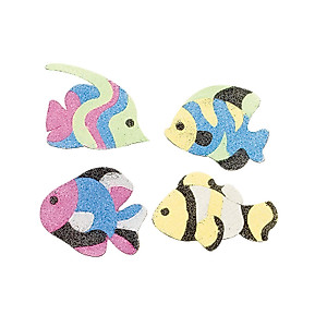 Fun Express Fish Sand Art Magnet Craft Kit - VBS Vacation Bible School Supplies/Decor - Crafts for Kids and Fun Home Activities
