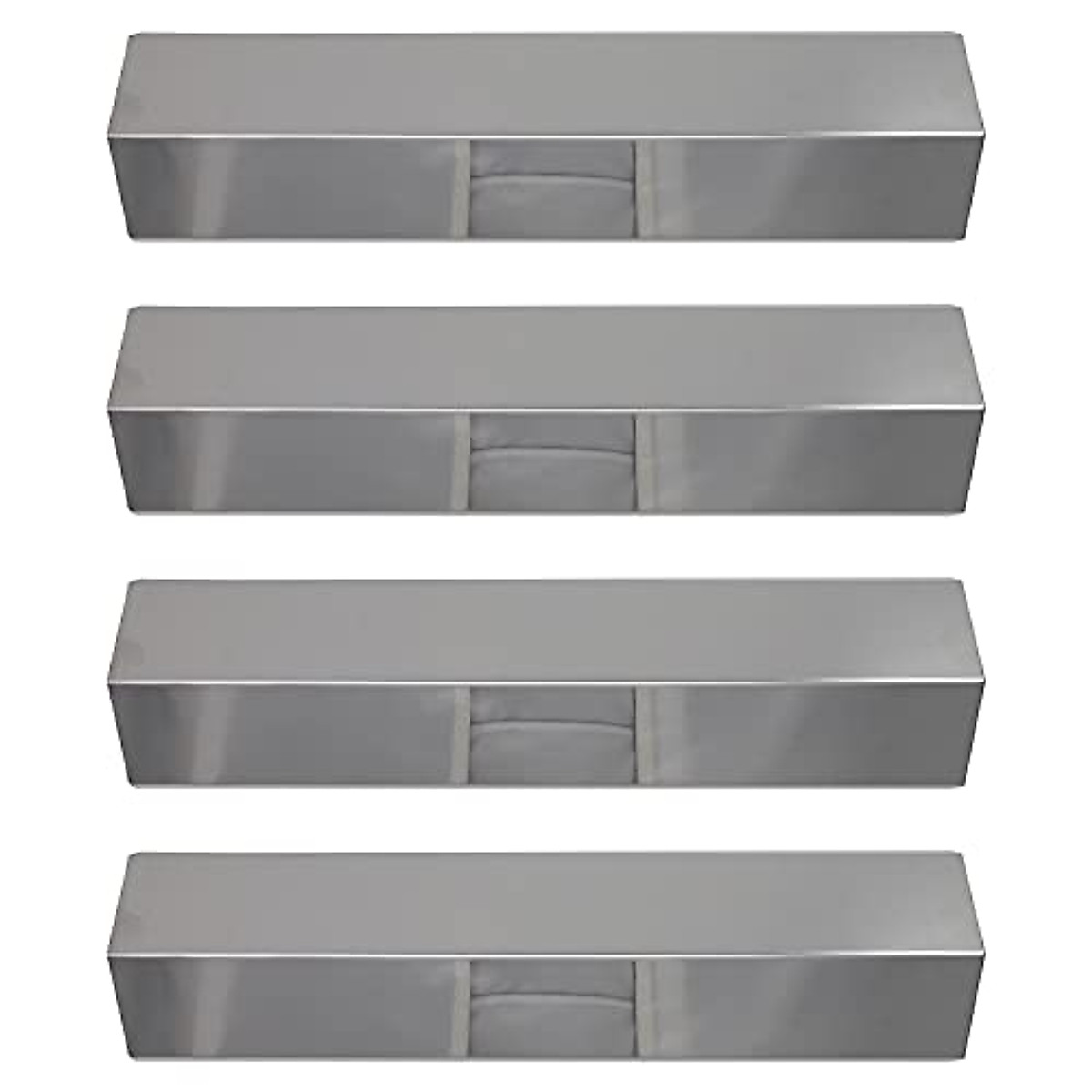 4-Pack BBQ Grill Heat Shield Plate Tent Replacement Parts for Brinkmann 810-9415-W - Compatible Barbeque Stainless Steel Flame Tamer, Guard, Deflector, Flavorizer Bar, Vaporizer Bar, Burner Cover 15"