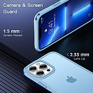 Alphex 8 Colors for iPhone 14 Pro Max Case, 12FT Military Grade Drop Protection, Silky & Non-Greasy Feel, Pocket Friendly, Thin Slim Phone Cover for Men Women 6.7 Inch (8 Colors) - Sierra Blue