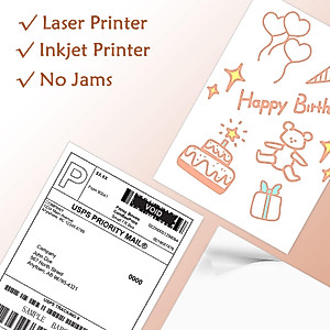 9527 Product 100 Sheets Sticker Labels 8-1/2" x 11" Shipping Address Labels for Laser/Ink Jet Printer,100 Labels.