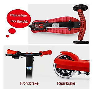 ygqtbc Swing Scooter Foldable Wiggle Kick Scooters Self Propelling Speeder Outdoor Sports with Height Adjustable Handlebar for Boys/Girl/Kids LED Light-Up Wheels (Color : Pink)