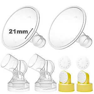 Nenesupply Pump Parts 21mm Flanges Compatible with Medela Breastpump Flange Valve Membrane Connector Compatible with Personalfit Connector Not Original Medela Pump Parts. Pump in Style Symphony