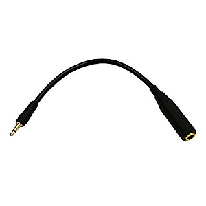 zdyCGTime CGTime Golden Plated 3.5mm Mono 1/8 inch Audio Male to 6.35mm 1/4 inch Female Jack Converter Cable Cord Adapter (25CM/10Inch)