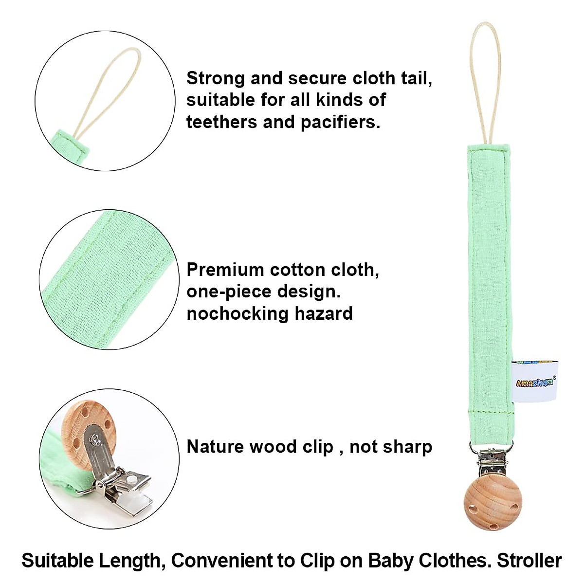 AmazingM Baby Food Grade Silicone Tractor Car Teether Toy with Pacifier clip Holder,Teething Pain Relief Toys Gift Set for 3 Months+ Boys and Girls,Freezer Safe,BPA Free (Green)