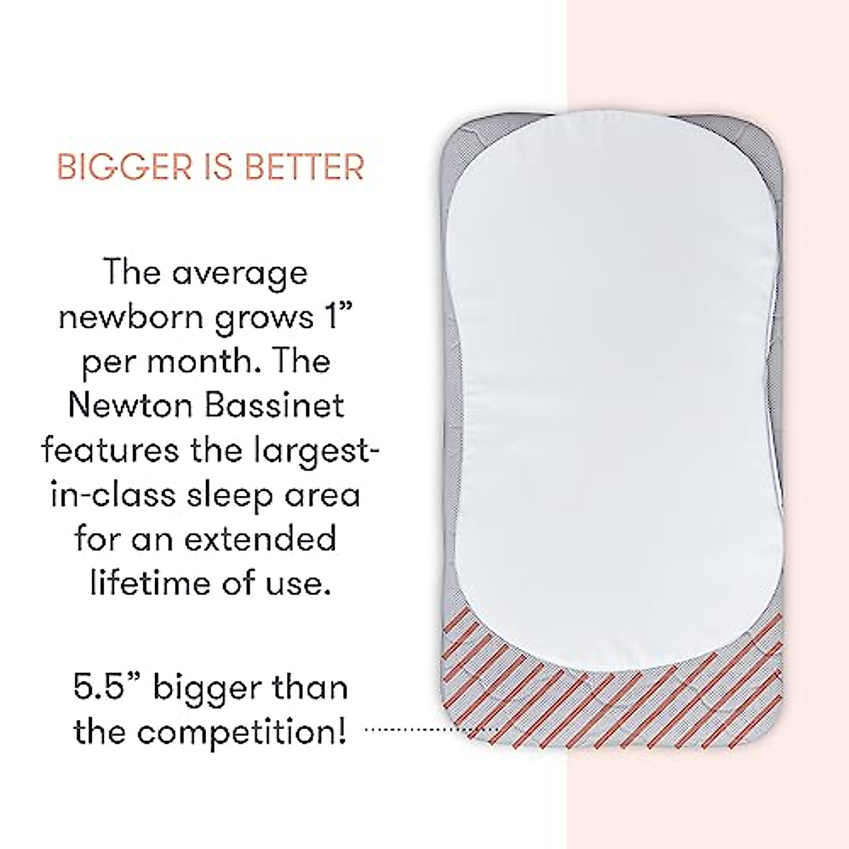 Newton Baby Bassinet & Bedside Sleeper with Mattress & Sheet - 100% Breathable & Washable, Removable Dual-Layer Cover | Solid Birch Frame Adjustable Height & Infant Access Opening | Bedside Bassinet