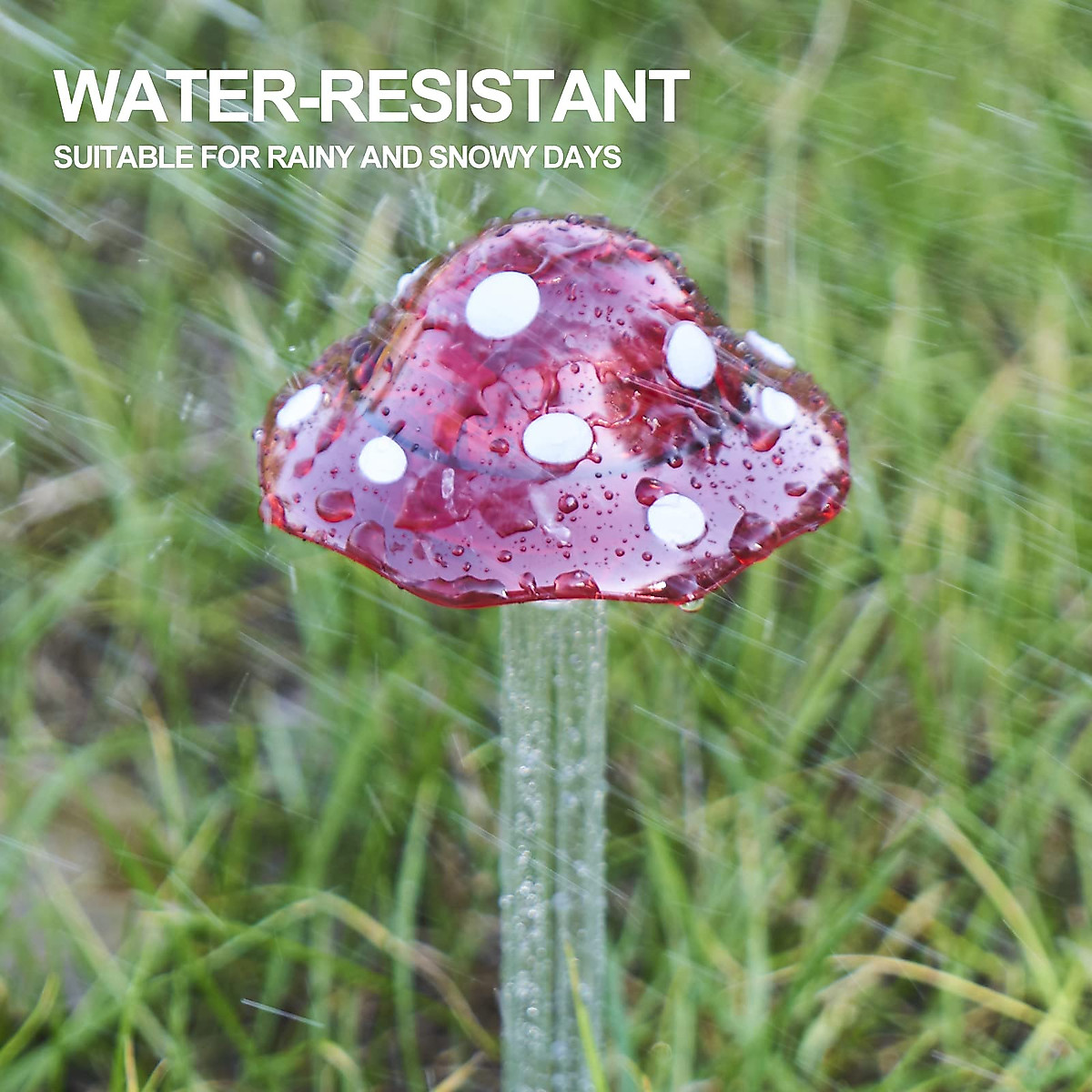 QEEPGG Solar Mushroom Lights Outdoor Pathway 6pcs, Multi-Color Changing Durable Plastic Cute LED Light, Solar Landscape Lights Waterproof for Lawn, Patio, Yard, Walkway, Driveway and Garden