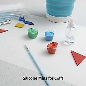 2 Pack Silicone Mats for Kitchen Counter, Treerit Non-slip Waterproof Large Countertop Protector Mat, Heat Resistant Mat, Silicone Craft Mat, Silicone Placemat, 23.6 x 15.7 Inches x 1mm, Translucent