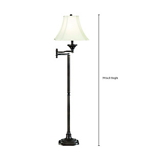 Kenroy Home 33051BBZ Wentworth Swing Arm Floor Lamp with Burnished Bronze Finish, Classic Style, 59.25" Height, 28.25" Width, 20" Depth