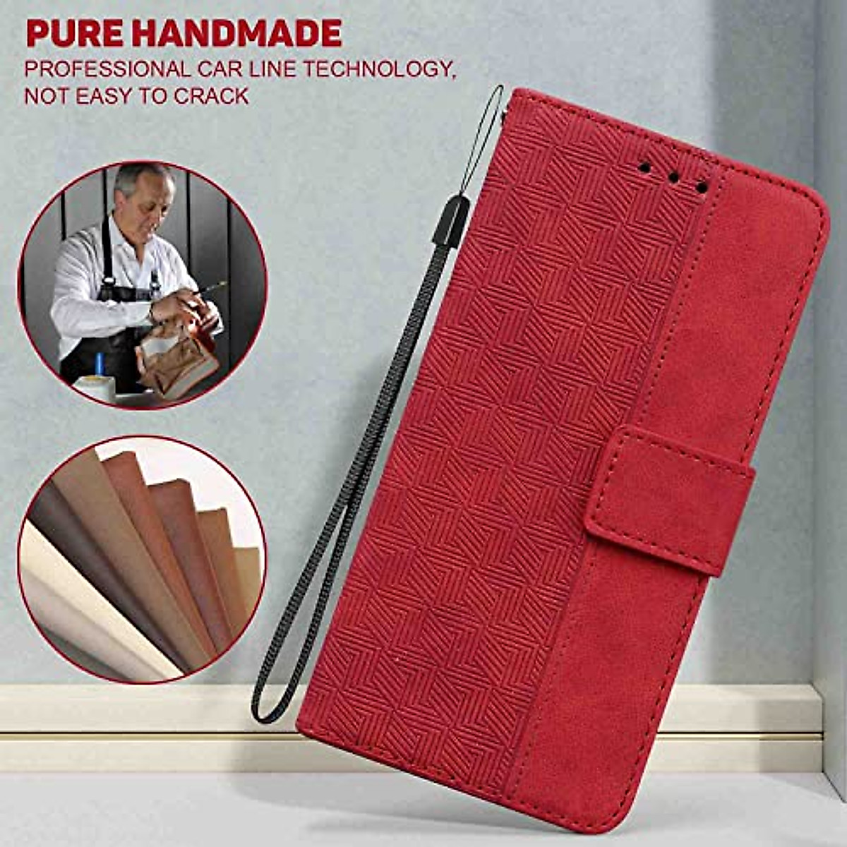 Fansipro Phone Cover Wallet Folio Case for Sony Xperia 1 III, Premium PU Leather Slim Fit Cover for Xperia 1 III, 2 Card Slots, Comfortable to Carry, Red