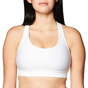 Hanes womens Compression Racerback Sports Bra, White, Medium US