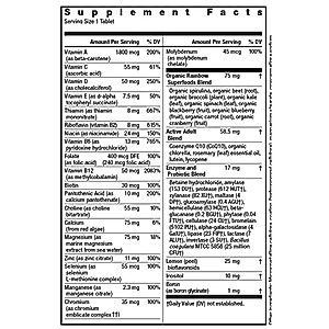 Rainbow Light Adult Multivitamin, Vitamins C & Zinc, B Complex & Choline, Calcium & Vitamin D Supports Bone Health, Energy & Immune Support, Non-GMO, Vegetarian, 90 Tablets