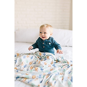 Large Premium Knit Baby Swaddle Receiving Blanket "Max" by Copper Pearl