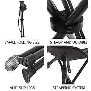 PORTAL Tall Folding Tripod Stool for Outdoor Camping Walking Hunting Hiking Fishing Travel, Support 225 lbs