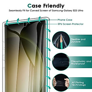 MIUOLV for Galaxy S23 Ultra Screen Protector, [3 Pack] Samsung Galaxy S23 Ultra Screen Protector, Soft EPU [Not Glass] Hydrogel Film Full Covered, High Definition, Scratch Self Recovery, Bubble Free