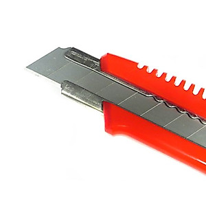 SDI-5421 Snap-off Utility Knife with 12 Set of Sk2+cr Blades, 18mm Heavy Duty Cutter