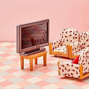 Skylety 2 Pieces 1:12 Miniature TV Television with Remote Control Dollhouse Television Dollhouse Mini Furniture Model Dollhouse Decoration Accessories