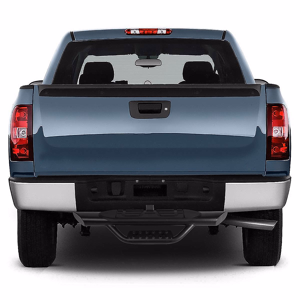 Auto Dynasty Universal 36.5 Inches Black Steel Oval Rear Tow Hitch Step Bar Board for 2 Inches Receiver Pickup Truck SUV Trailer