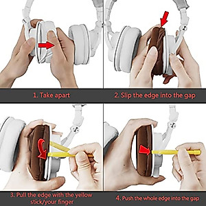 Geekria Comfort Velour Replacement Ear Pads for Audio Technica ATH M50X, M50XBT, M50xBT2, M60X, M45, M35, M30, M20, ATH-MSR7 Headphones Ear Cushions, Headset Earpads, Ear Cups Repair Parts (Brown)