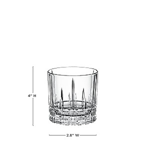 Spiegelau Perfect Serve Double Old Fashioned Glasses Set of 4 - Lowball Cocktail Glasses European-Made Crystal, Dishwasher Safe, Professional Quality Cocktail Glass Gift Set - 13 oz
