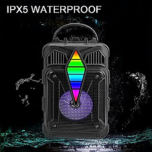 CZRXLLGD Bluetooth Speaker, IPX5 Waterproof Speaker with HD Sound, RGB Multi-Colors Rhythm Lights, Up to 8H Playtime, TWS Pairing, Portable Wireless Speakers for Home, Party