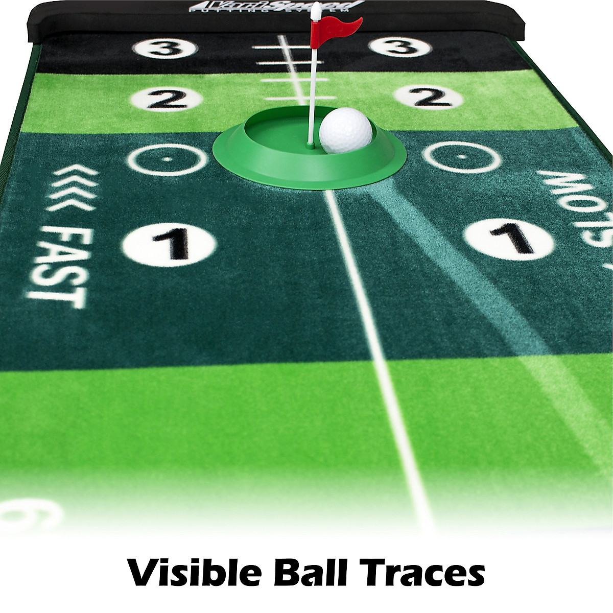 ProActive Sports, VariSpeed Putting System, 10 ft, Mimics Real Putting Green, Loaded with Drills, Training Aid for Indoor or Outdoor, Practice 4 Different Speeds On One Mat