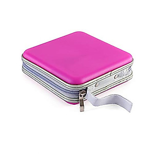 Home Wing 30 Capaity CD/DVD Storage Case DVD Holder Portable DVD Case for Car Trip CD/DVD Collection Kids Pink