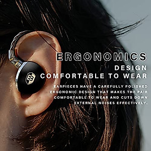 BASN MTPro in Ear Monitors, 14.5mm Planar HiFi IEM Headphones with CNC Process and 4-Core Litz OCC Single-Crystal Copper Cable for Musicians(Rich Black)