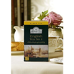 Ahmad Tea English Tea No.1 Teabags, Black Tea, 20 ct (Pack of 1) - Caffeinated & Sugar-Free