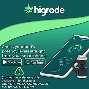 HiGrade Analyzing Scope – Instant Mobile Testing Kit – Accurate Potency Test Kit – Includes: 1 HiGrade Scope, 1 Year HiGrade Pro App Subscription – Cultivation Assistance – for Home Growers
