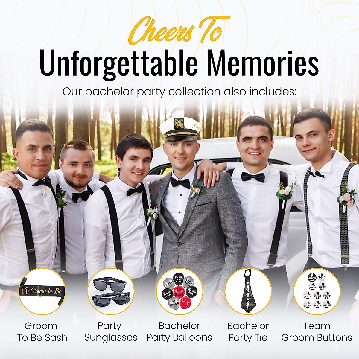 Bachelor Party Sunglasses - Set of (1) Groom & (7) Team Groom Black Sun Glasses | Groomsmen Sunglasses Bridal Party Ideas Groomsman Gift for Wedding Party Gifts Squad Favors for Men Proposal Supply