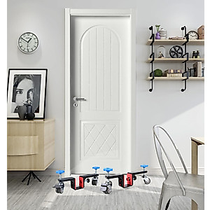 Door Installation Dolly Kit with Wheels - Interior Door Install Tools for Most Pre-Hung or Slab Doors, Plywood Dolly Protect Your Back – Commercial & Residential Use (Black)